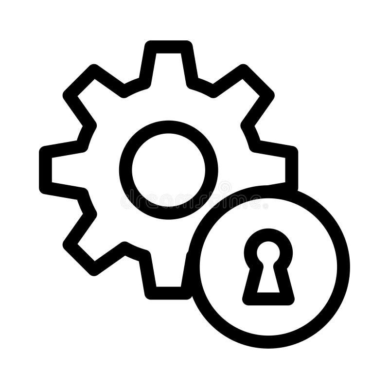 Lock Gear Web Page Icon. Element of Cyber Security Icon Stock ...