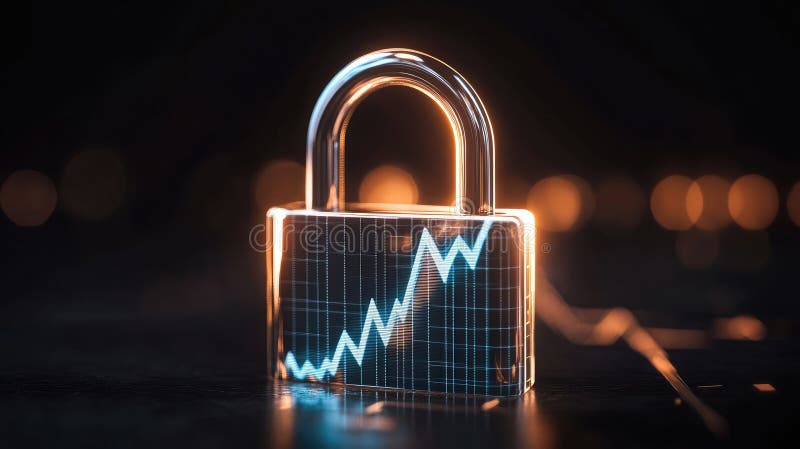 A Lock with a Graph of Numbers on it Stock Illustration - Illustration ...