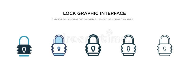 Lock Graphic Interface Security Icon in Different Style Vector ...