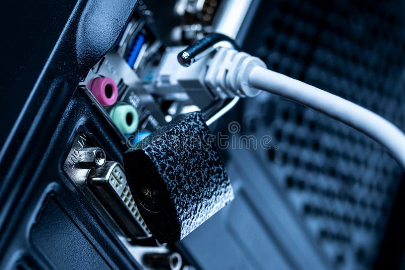 Lock Hanging on a Network Cable Stock Image - Image of idea ...