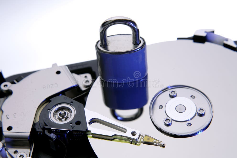 Lock & hard-drive stock photo. Image of security, idea - 3005484
