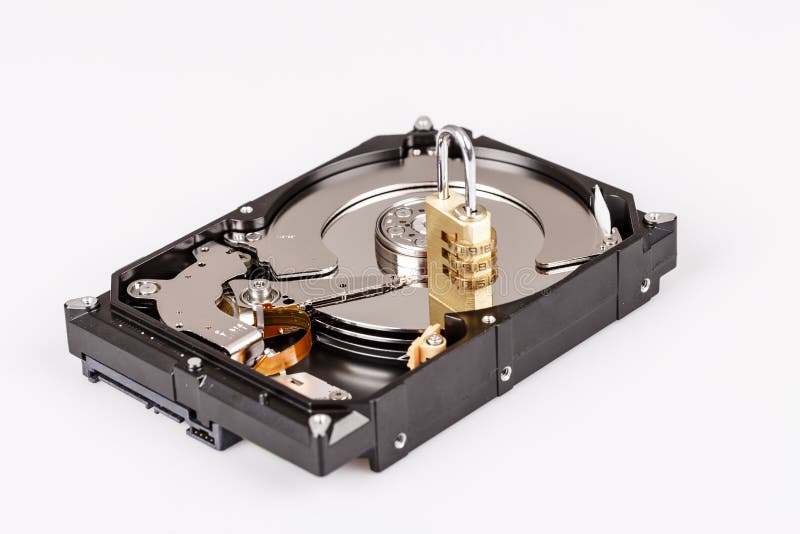 Lock on Hdd or Harddrive, Part of Computer, Cyber Security Concept ...