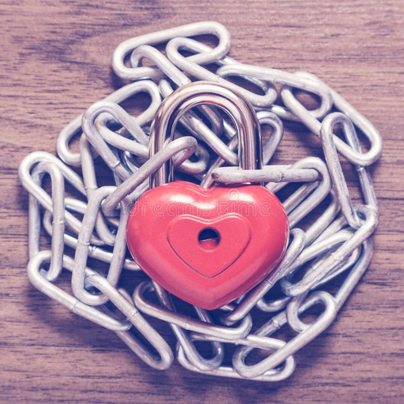 Lock heart with chain stock photo. Image of modern, love - 65195942