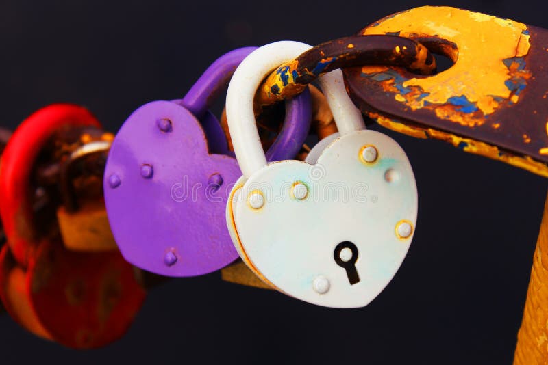 Lock heart stock photo. Image of railing, hart, padlock - 79352432