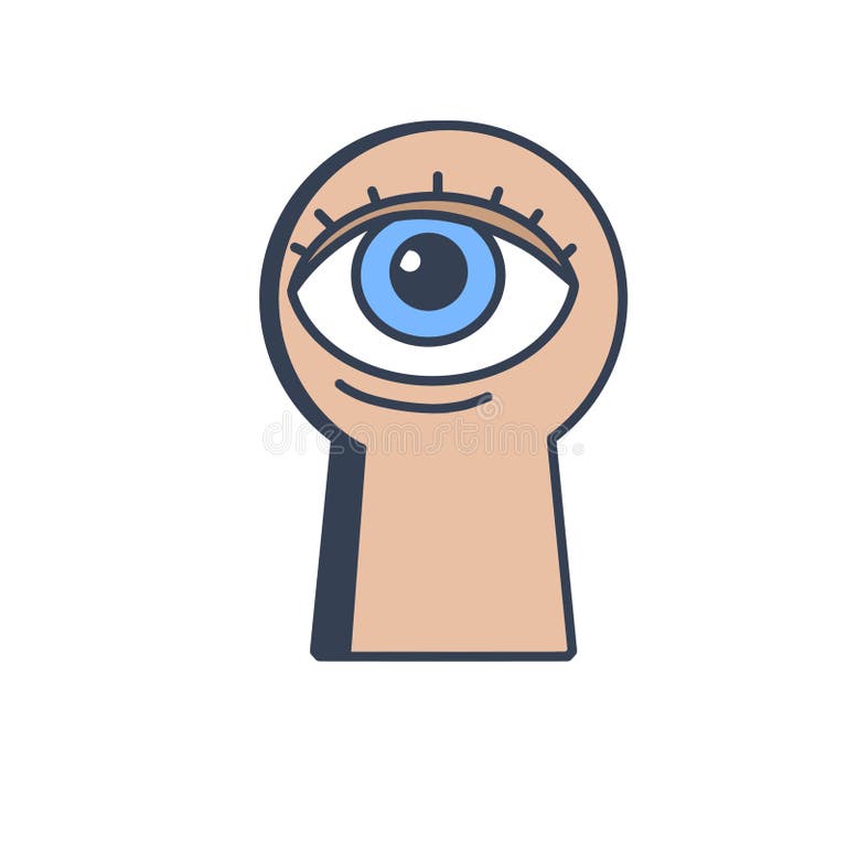 Lock Hole with Eye. Observation through Keyhole. Concept of Espionage ...