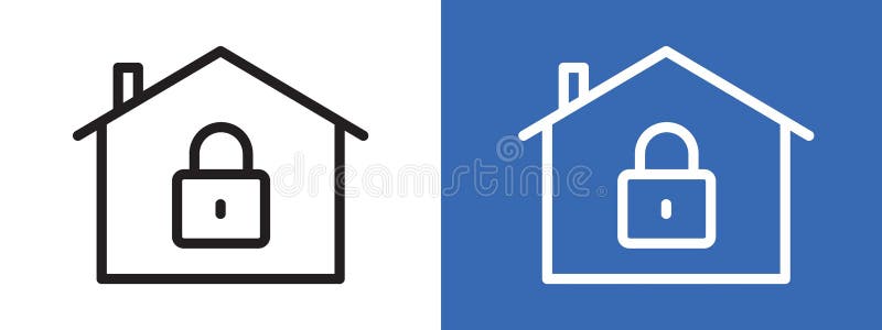 Lock Home Logo Sign Set Vector Outline Stock Illustration ...