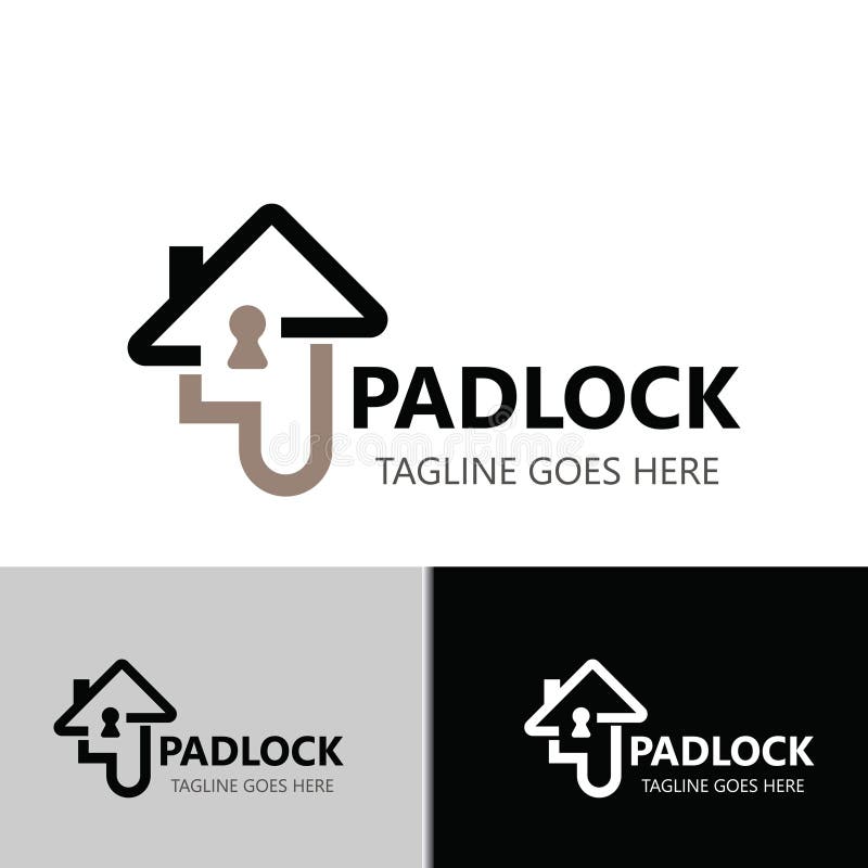 Lock House Secure Logo Design, Smart Key Home Vector Concept Stock ...