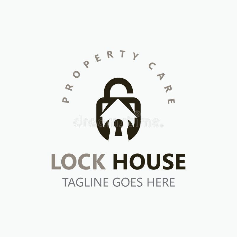 Lock House Secure Logo Design, Smart Key Home Vector Concept Stock ...