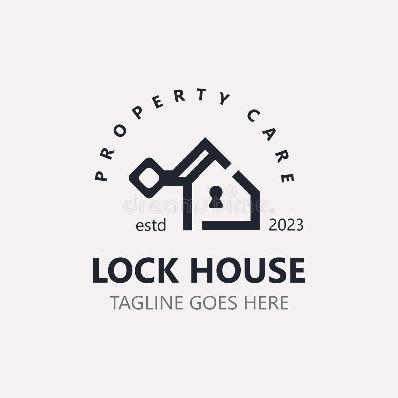 Lock House Secure Logo Design, Smart Key Home Vector Concept Stock ...