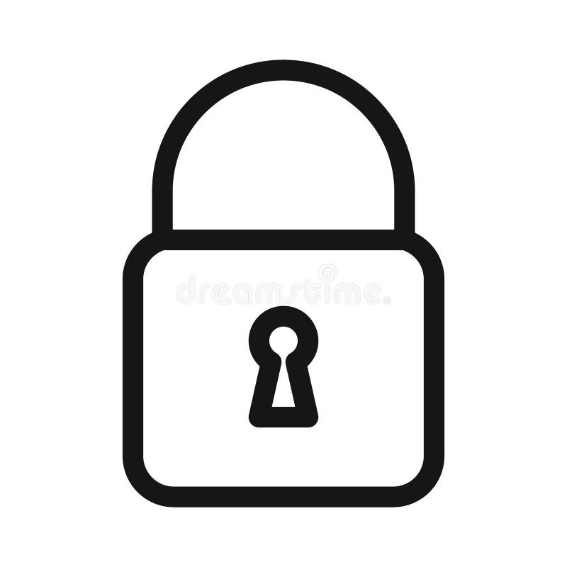 Lock Icon Black Line Art Vector Logo Stock Vector - Illustration of ...