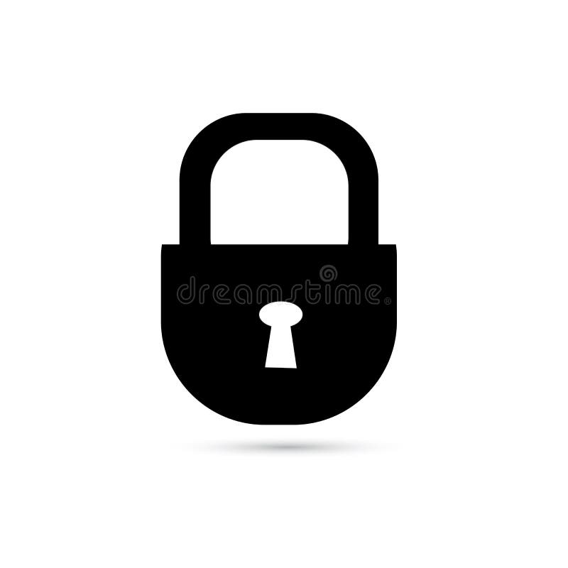 Lock Icon Black on White Background. Vector Illustration for Your ...