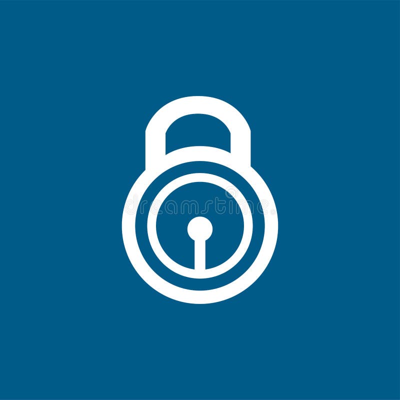 Lock Icon on Blue Background. Blue Flat Style Vector Illustration Stock ...
