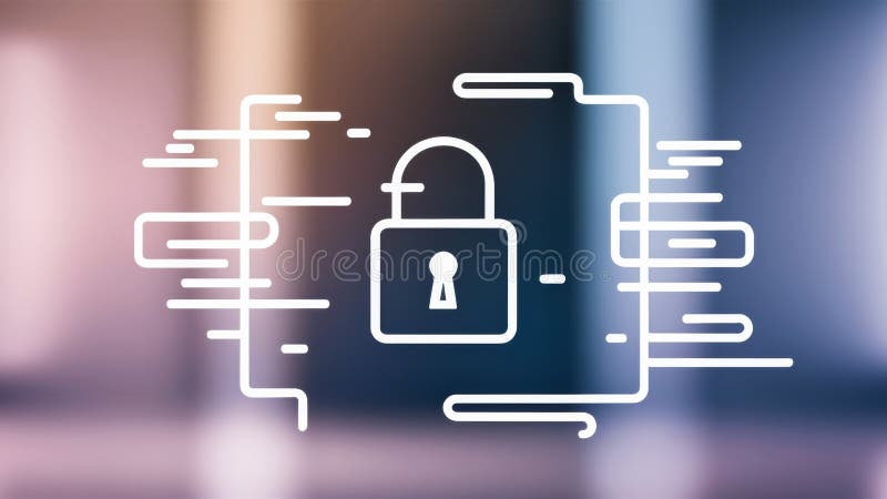 A Lock Icon on a Blurred Background, AI Stock Image - Image of icon ...
