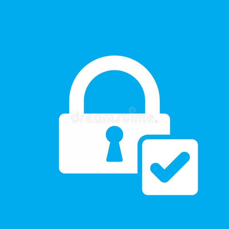 Lock Icon with Check Sign. Lock Icon and Approved, Confirm, Done, Tick ...