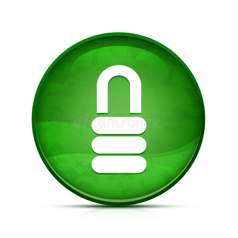 Lock Icon on Classy Splash Green Round Button Illustration Stock ...