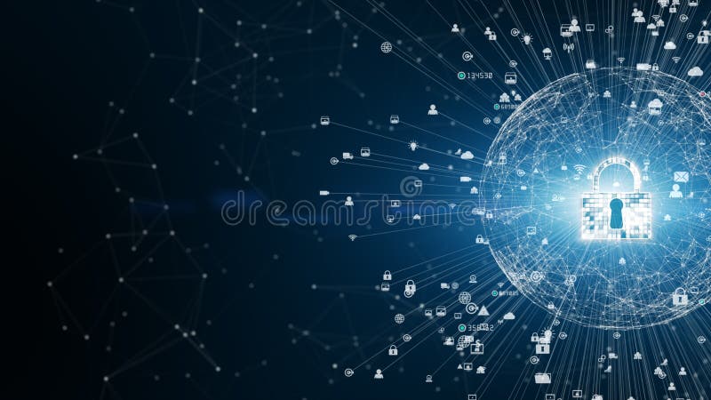 Digital Security Lock Future Technology Illustration Background Stock ...