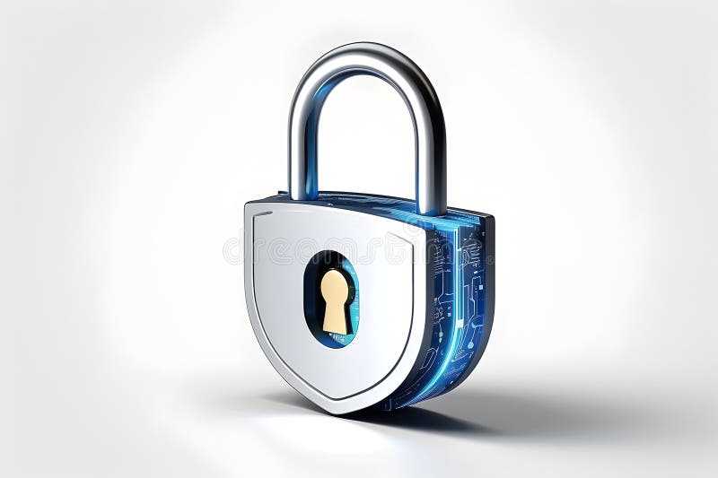 A Lock Icon in 3d Style As a Concept of Data Privacy Stock Illustration ...