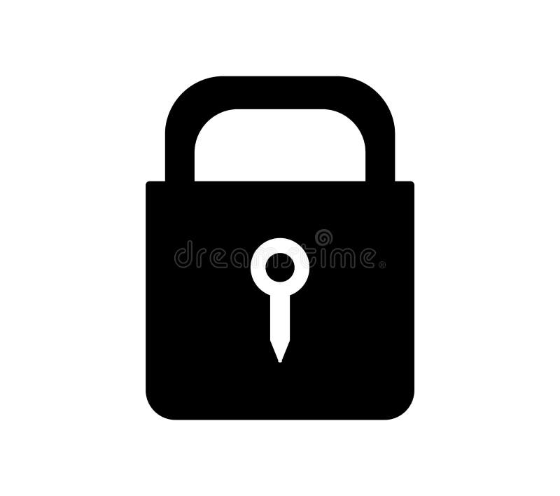 Lock Icon Design Black and White Vector Stock Vector - Illustration of ...