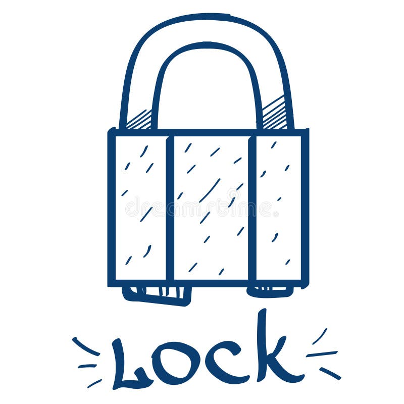 Lock Icon. Design Elements in Hand Drawn Style Stock Vector ...