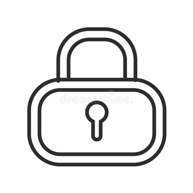 Lock Icon with Editable Stroke. Cyber Security Stock Vector ...