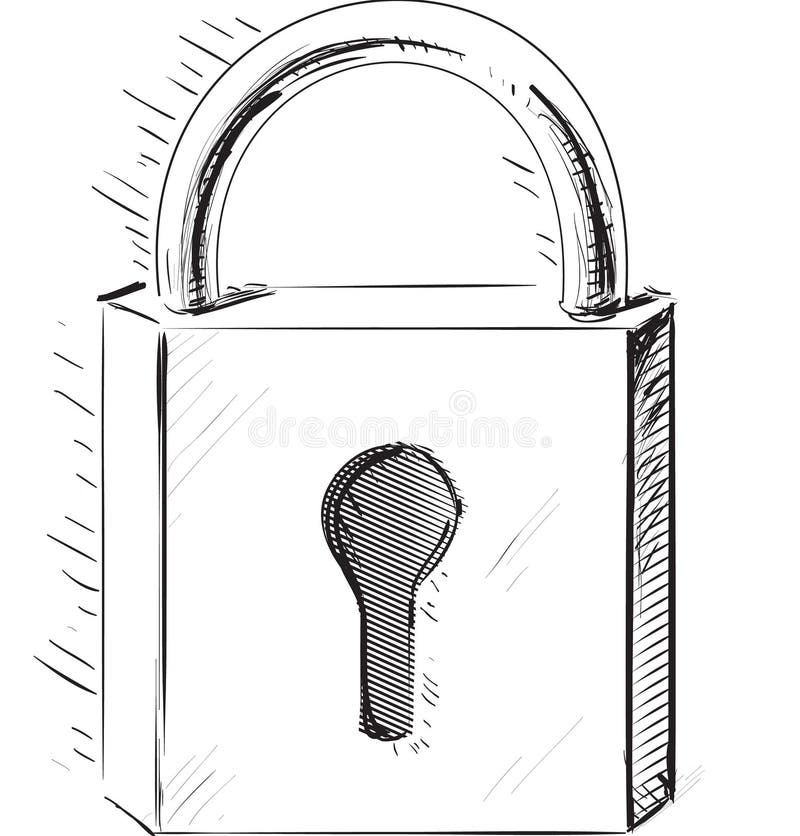 Lock Icon. Fast Sketch Illustration Stock Vector - Illustration of ...