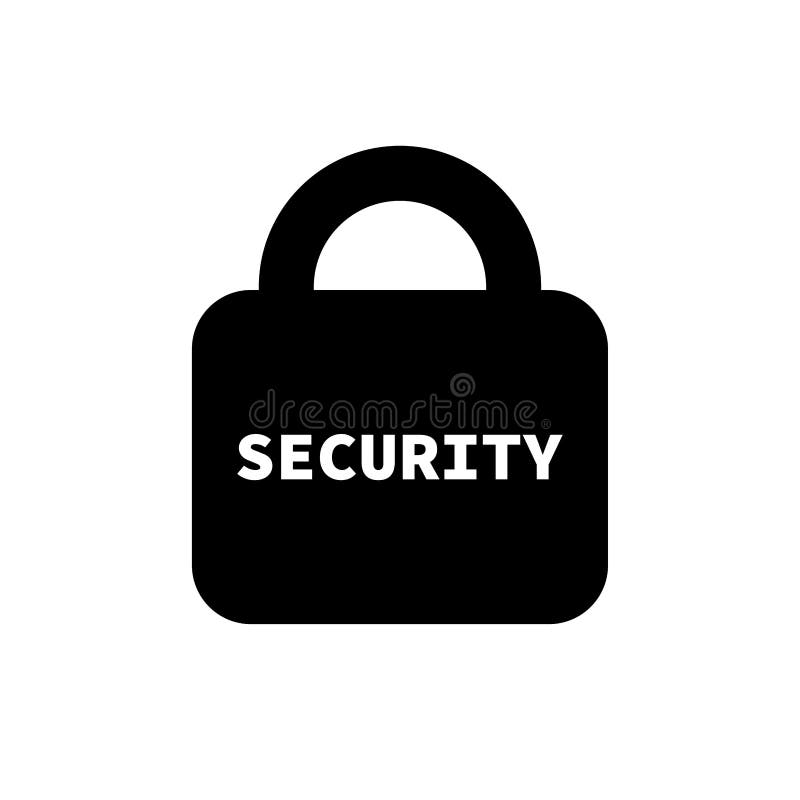 Lock Icon Flat Style . Lock and Word Security Stock Vector ...