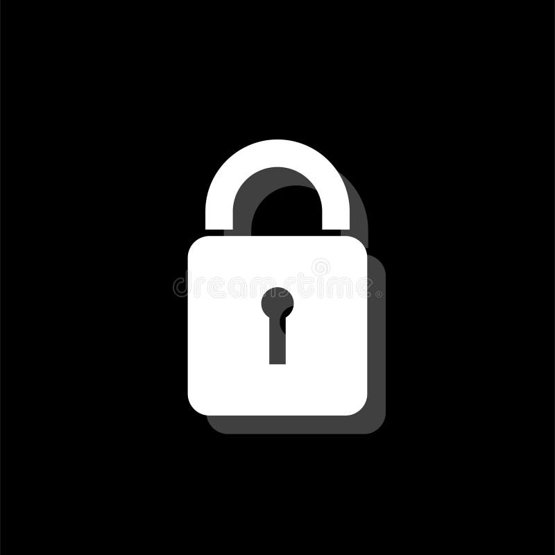 Lock icon flat stock illustration. Illustration of symbol - 138083666