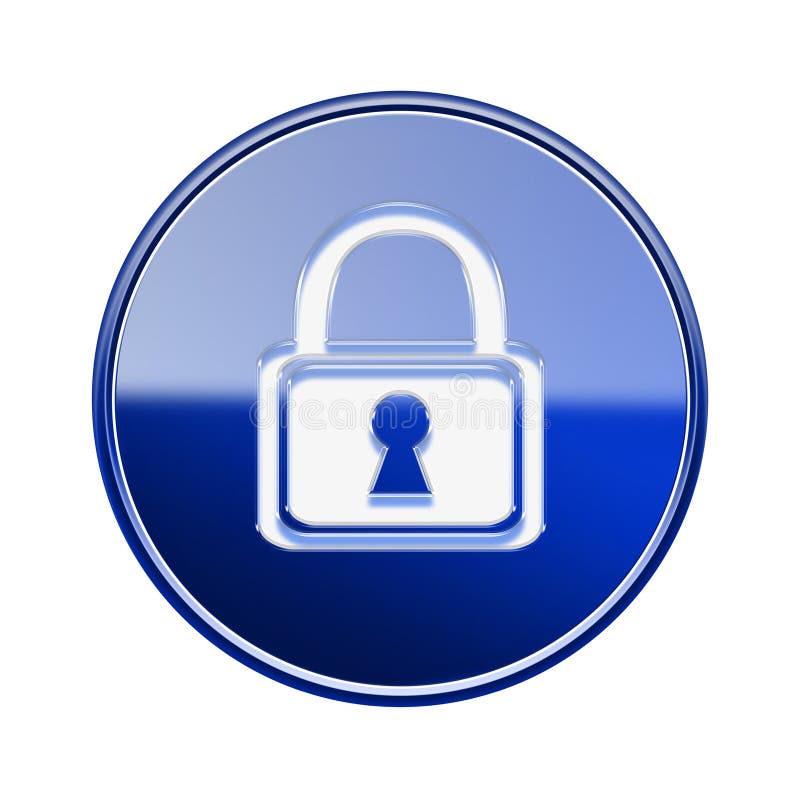 Lock on, icon blue stock illustration. Illustration of locksmith - 4870628