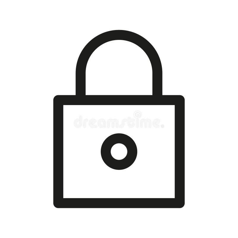 Lock Icon Graphic. Secure Padlock Symbol. Privacy Protection Emblem ...