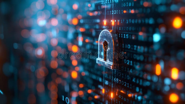 Lock Icon and Internet Network Security Technology, Concepts To Protect Data. Cybersecurity ...