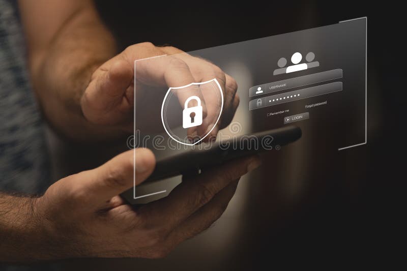 Lock Icon and Internet Network Security Technology Stock Image - Image ...