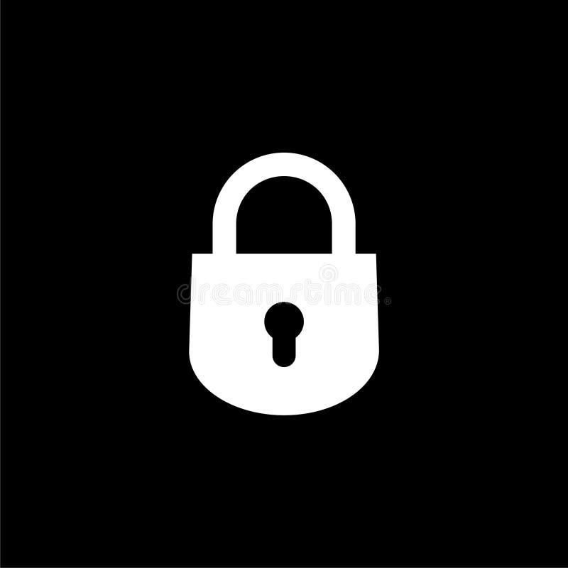 Lock Icon Isolated on Black Background Stock Vector - Illustration of ...