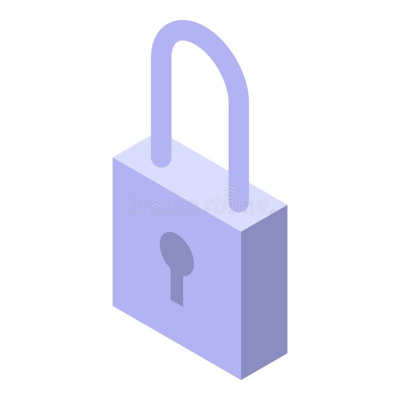 Lock icon, isometric style stock vector. Illustration of protect ...