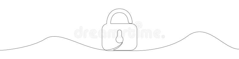 Lock Icon Line Continuous Drawing Vector. One Line Block Icon Vector ...