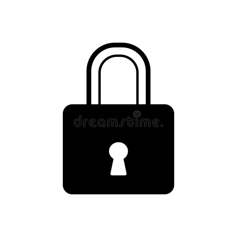 Black Solid Icon for Lock, Closed and Protection Stock Vector ...