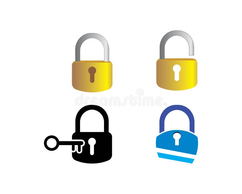 Lock Icon Logo Vector Template Stock Vector - Illustration of isolated ...