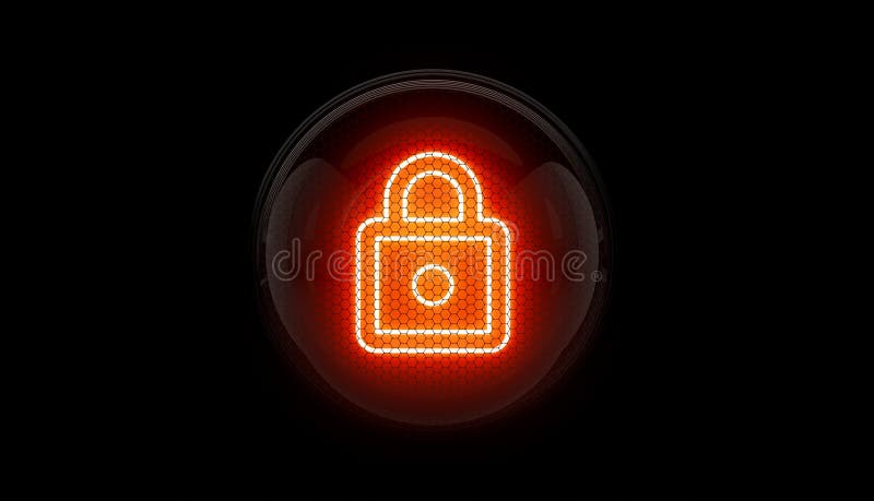 Lock. Lock Icon. Nixie Tube Indicator. Gas Discharge Indicators and ...