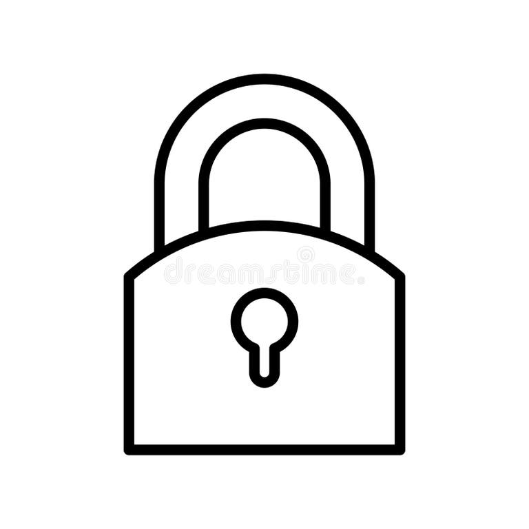 Lock Icon. Padlock Security Isolated on White Stock Vector ...