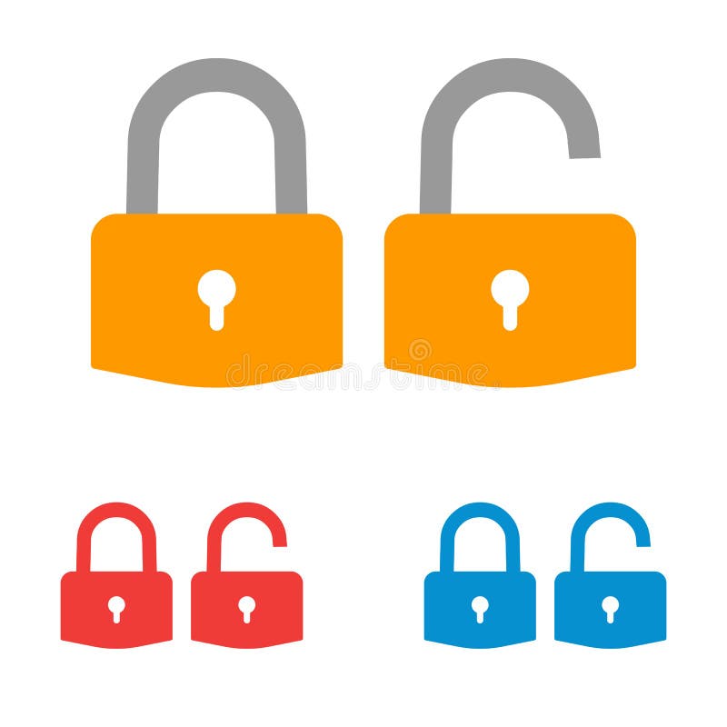 Lock Icon. Padlock Sign. Unlock. Vector Illustration. Flat Design ...