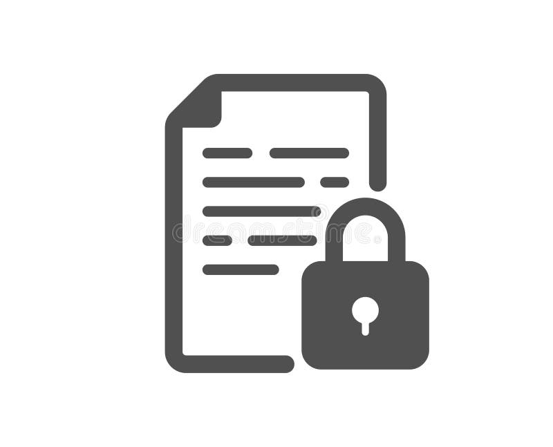 Lock Icon. Protected Document Sign. Vector Stock Vector - Illustration ...