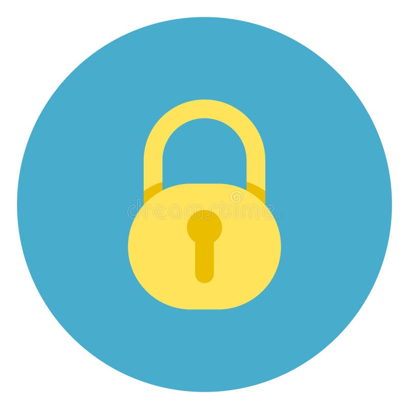 Lock Icon on Round Blue Background Stock Vector - Illustration of ...