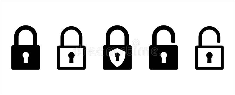 Lock Icon Set. Locked and Unlocked Vector Icon Set. Locked and Unlocked ...