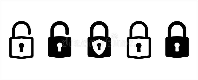 Lock Icon Set. Locked and Unlocked Vector Icon Set. Locked and Unlocked ...