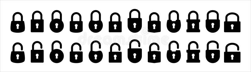 Lock Icon Set. Locked and Unlocked Vector Icon Set. Locked and Unlocked ...