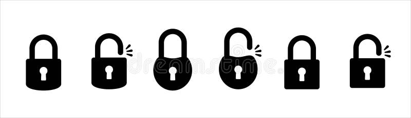 Lock Icon Set. Locked and Unlocked Vector Icon Set. Locked and Unlocked ...