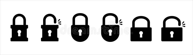 Lock Icon Set. Locked and Unlocked Vector Icon Set. Locked and Unlocked ...