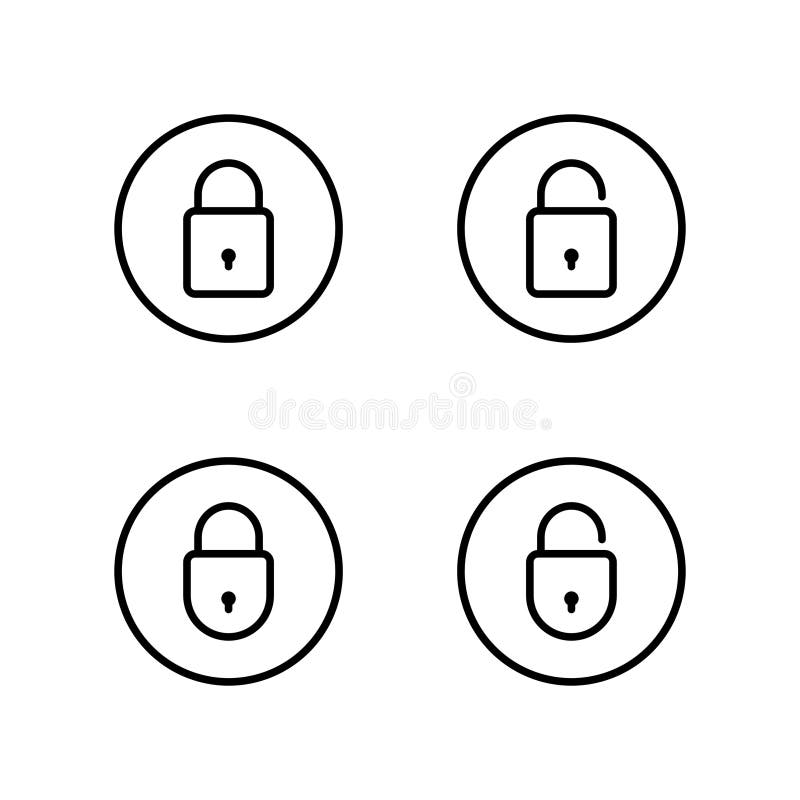 Lock Icon Set. Padlock Icon Set. Open and Close Padlock Icon. 4 Icons ...