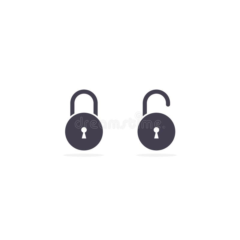 Lock Icon Set, Padlock Sign Vector Isolated Illustration Stock Vector ...