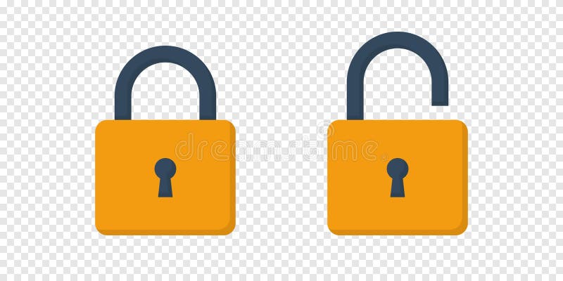 Lock Icon Set Simple Design Stock Illustration - Illustration of close ...
