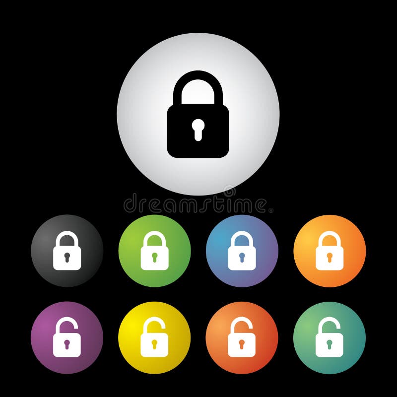 Lock icon set stock vector. Illustration of business - 89764993